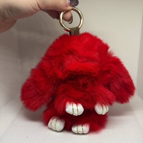 Toys | Fluffy Red And White Bunny Keychains Set Of 2 | Poshmark